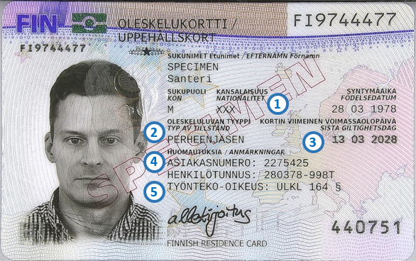 Residence permit card | Maahanmuuttovirasto