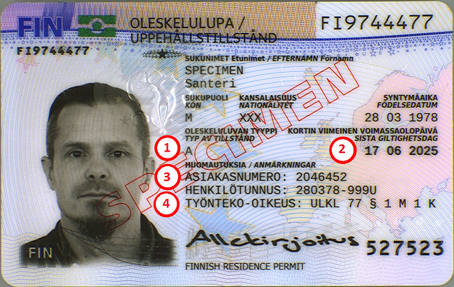 Residence permit card | Maahanmuuttovirasto