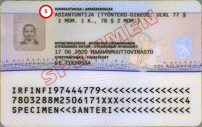 Residence permit card | Maahanmuuttovirasto